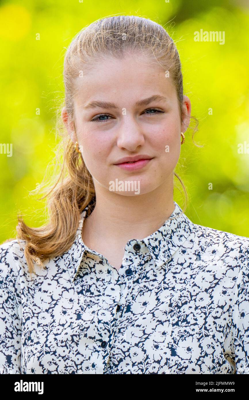 Crown Princess Leonor of Spain during a visit to Palauet Albeniz in ...