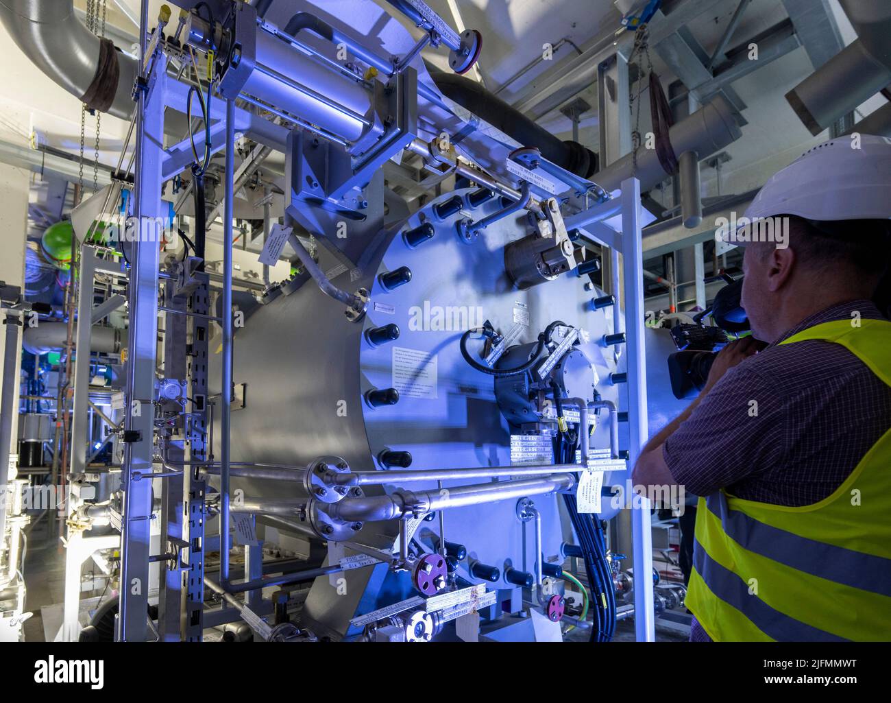 Berlin, Germany. 04th July, 2022. A cameraman films part of the high ...