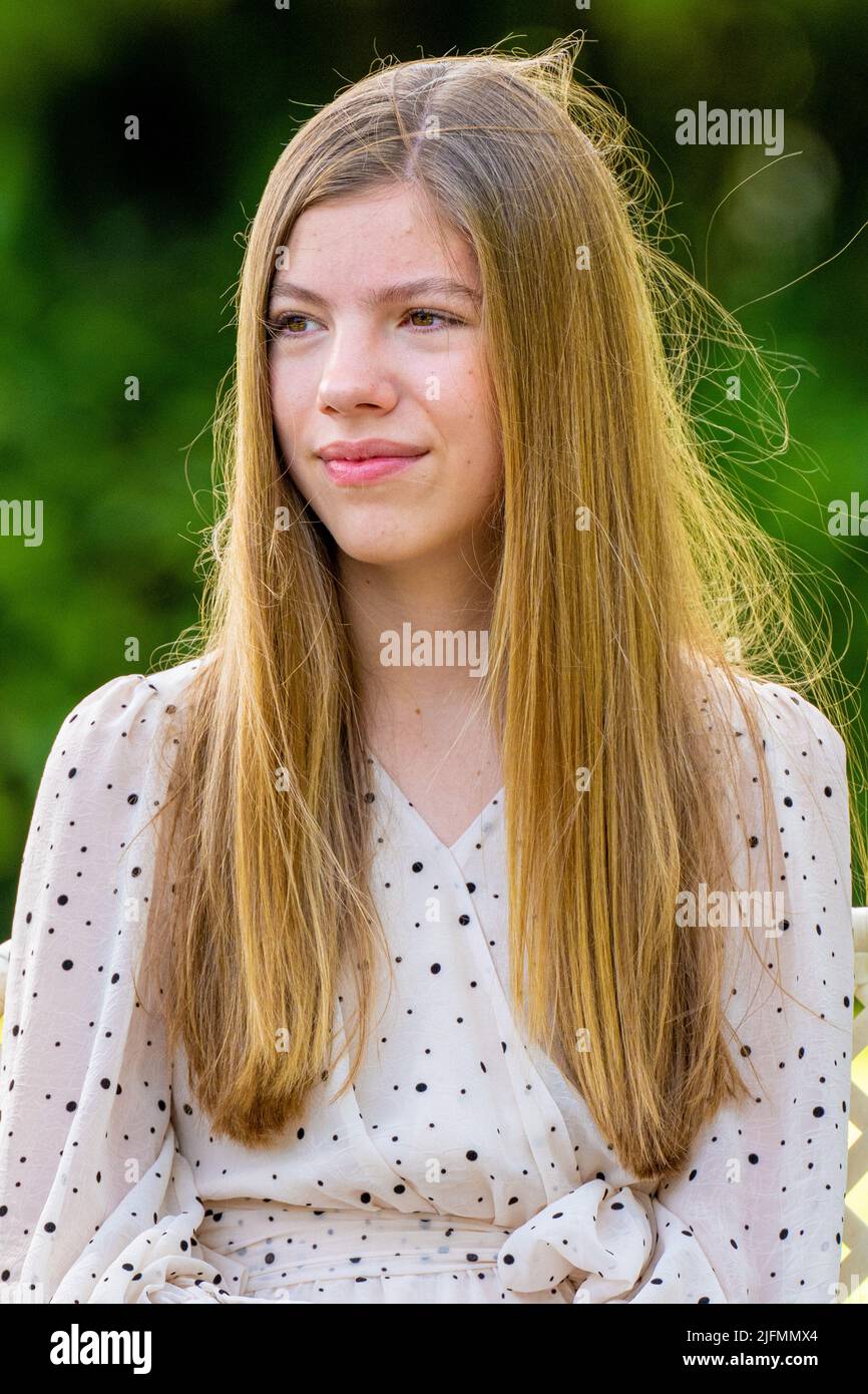 Princess Infanta Sofia of Spain during a visit to Palauet Albeniz in ...