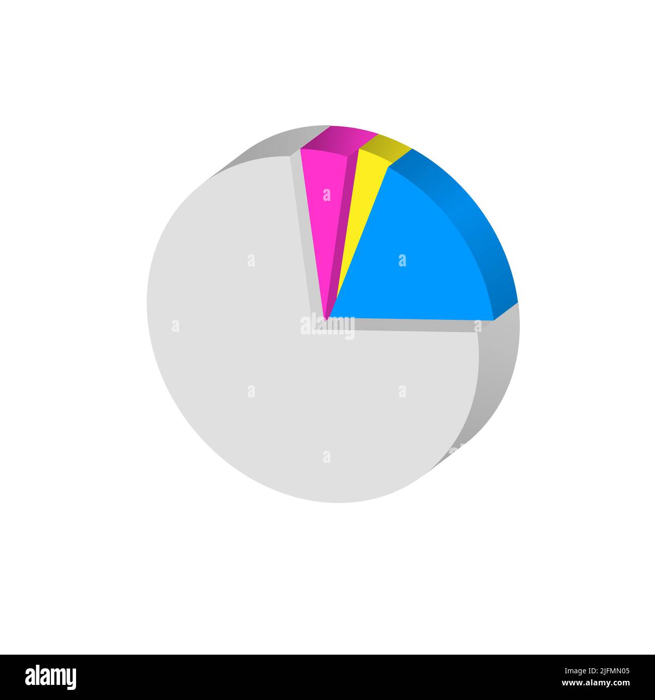 3d pie chart graph is divided into parts. Realistic geometric ...
