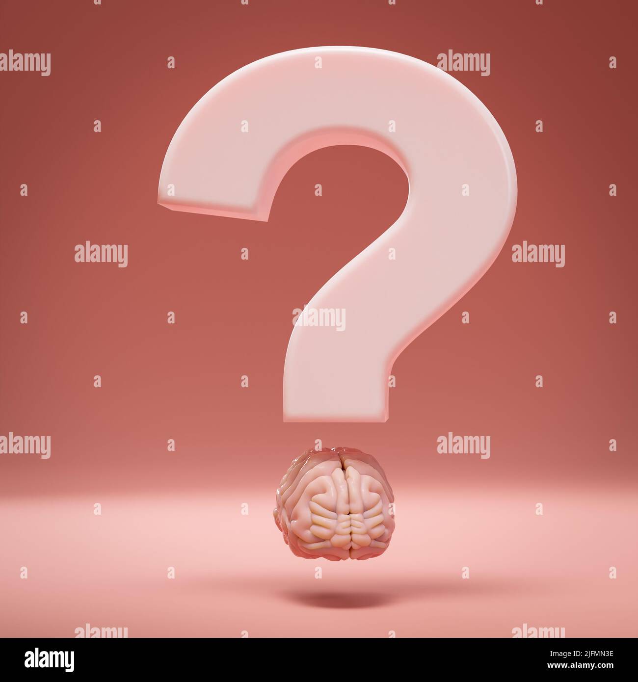 Question mark with human brain instead of dot. Concept of education ...
