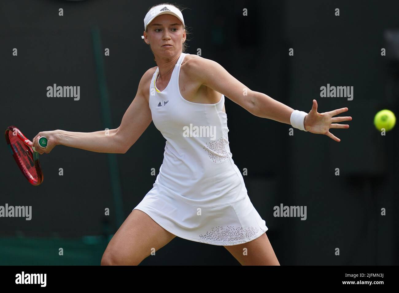 Elena Rybakina in action against Petra Martic on day eight of the 2022 ...