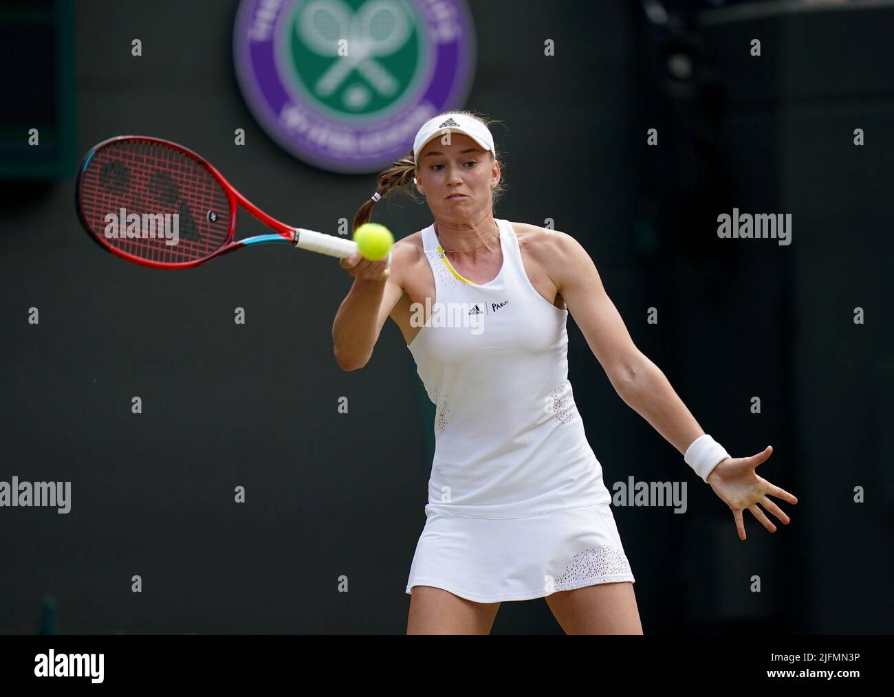 Elena Rybakina in action against Petra Martic on day eight of the 2022 ...