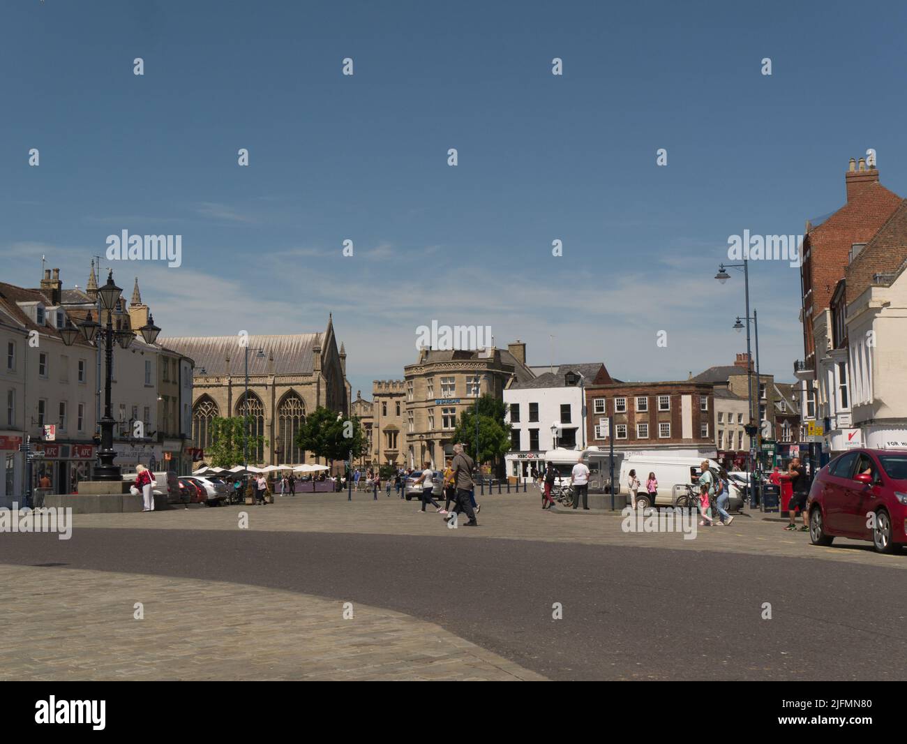 View across to Market Place Boston Lincolnshire England UK on a non ...