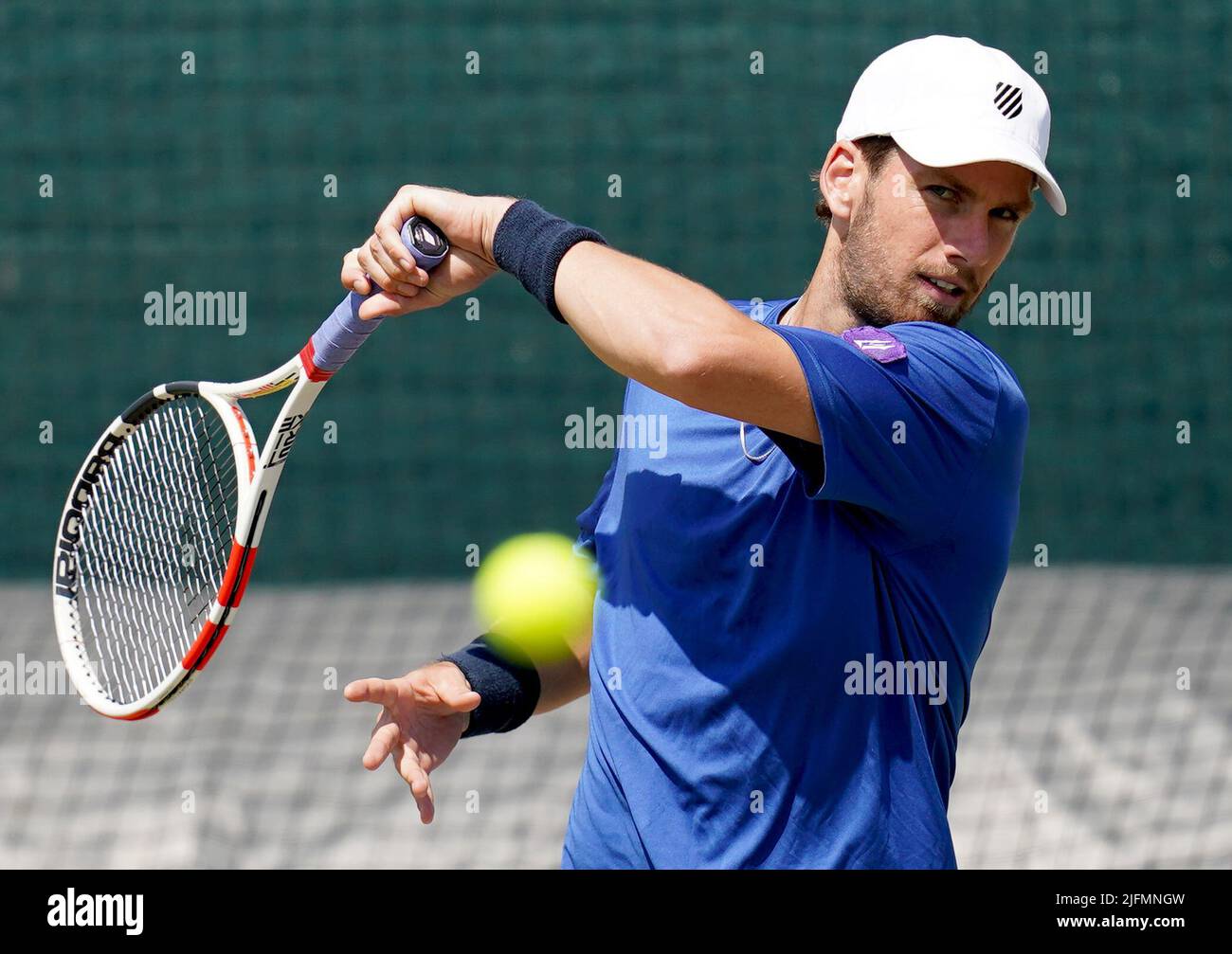 Cameron Norrie in action during a practice session on day eight of the ...