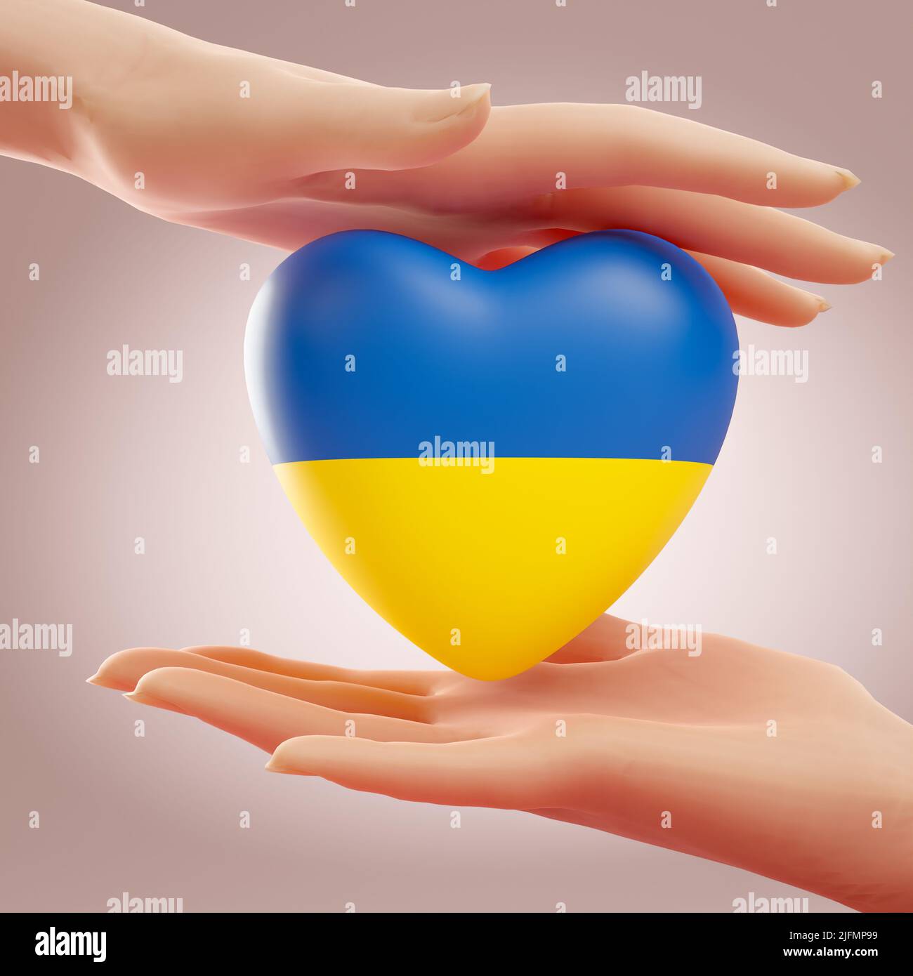 Two hands holding heart with flag of Ukraine. Concept of love, freedom ...