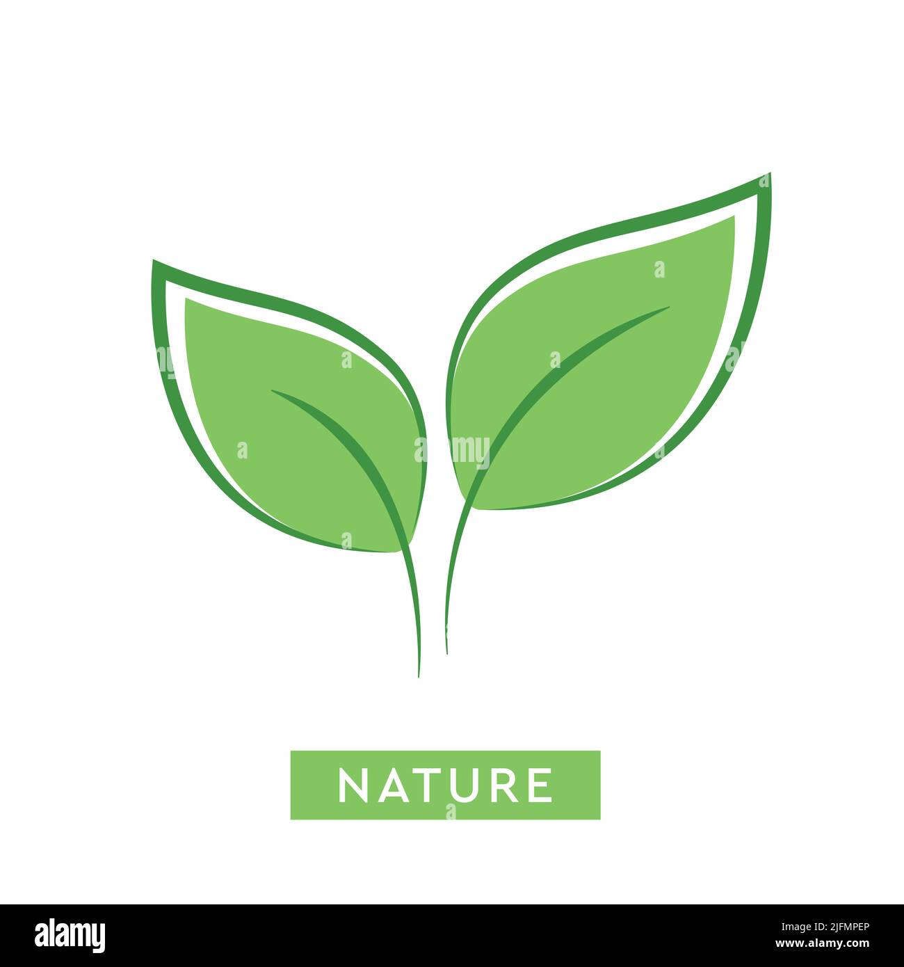 simple green leaf isolated on white background Stock Vector Image & Art ...