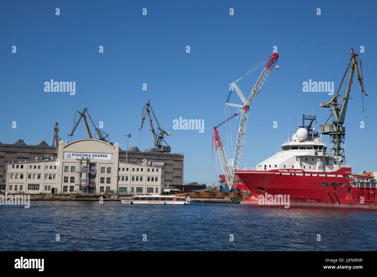 Survey Vessel Petrel Explorer, docked in Gdansk Shipyard, Poland ...