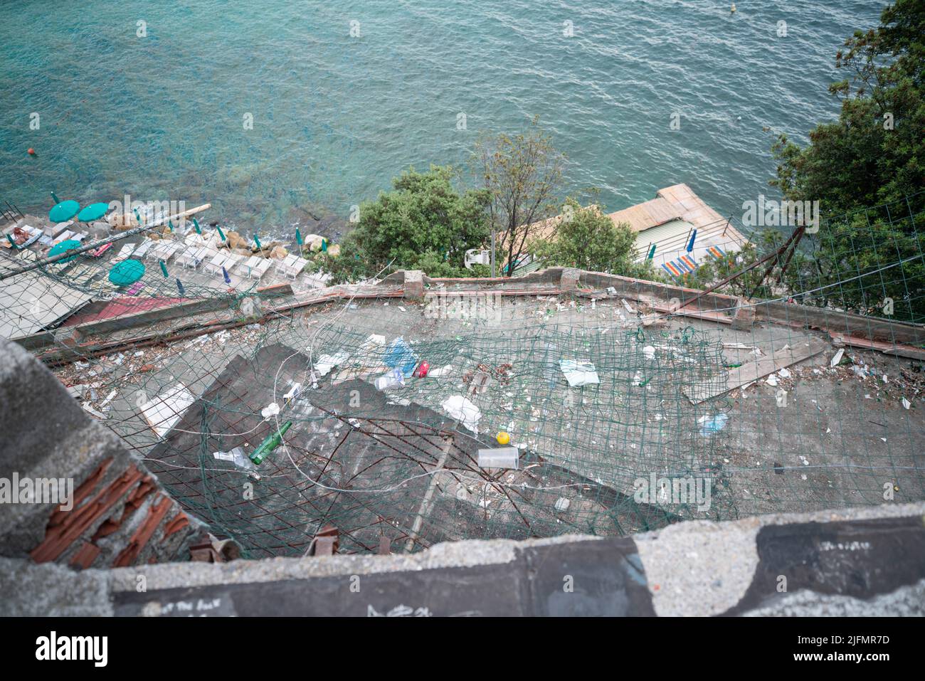Lerici, Italy - June 9. 2021: Trash on Roof at Restaurant on ...