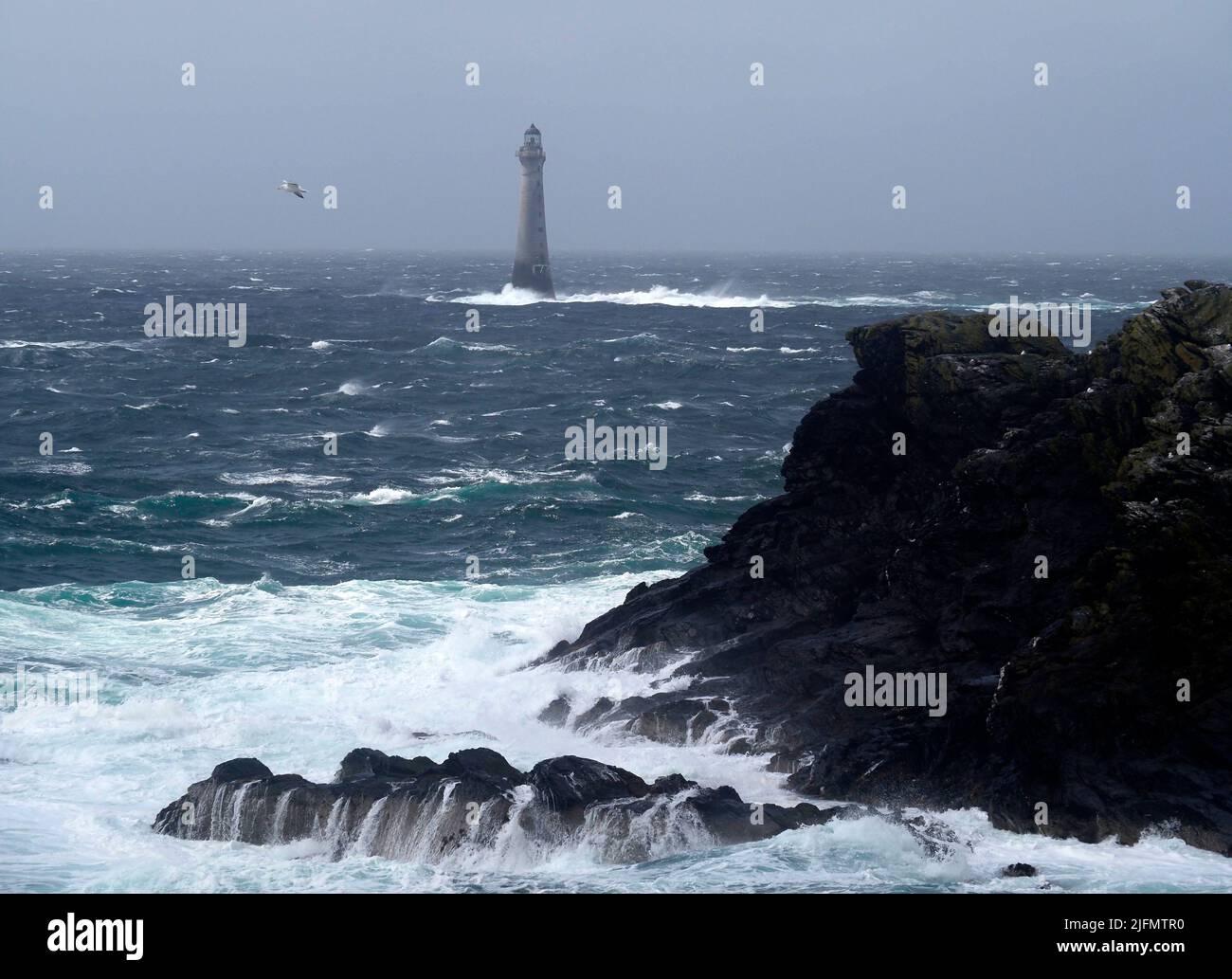 Chicken rock lighthouse, south of calf of Man, Isle of Man Stock Photo ...
