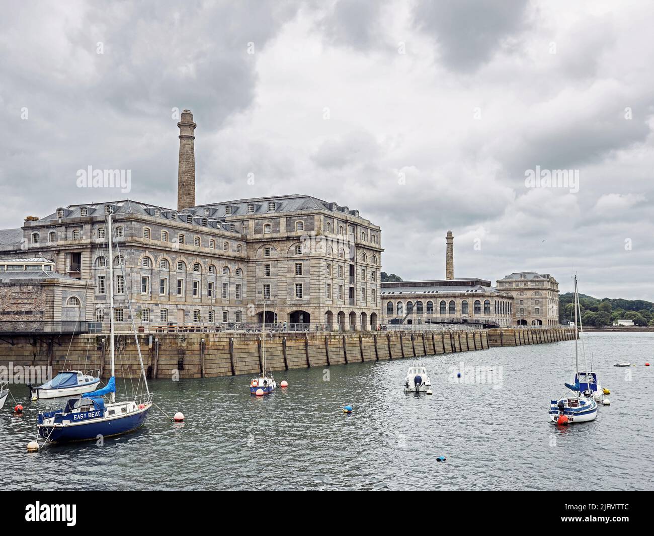Seen across Stonehouse Pool the Royal William Yard in Stonehouse ...