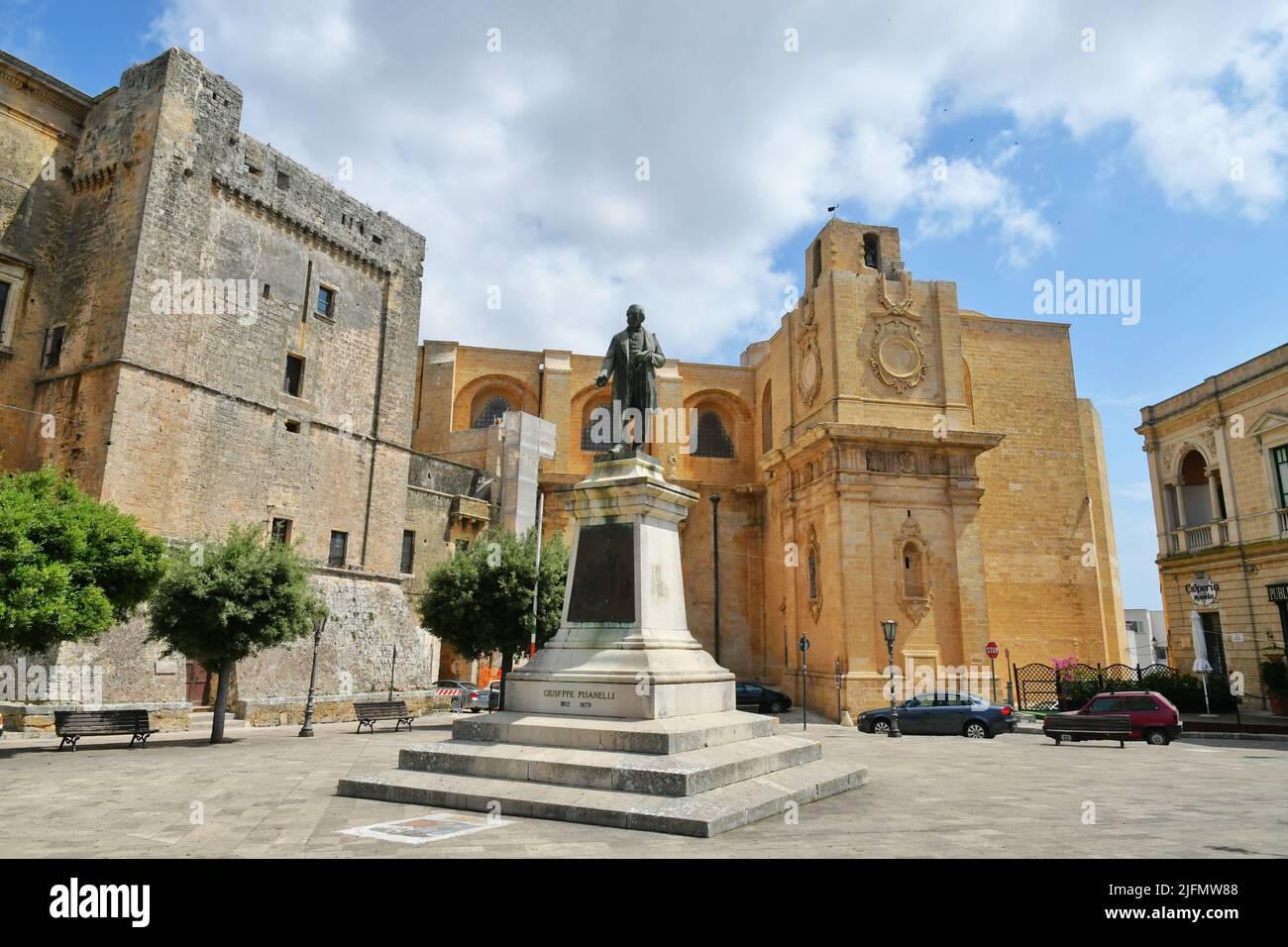 The town square in the historic center of Tricase, a medieval village ...