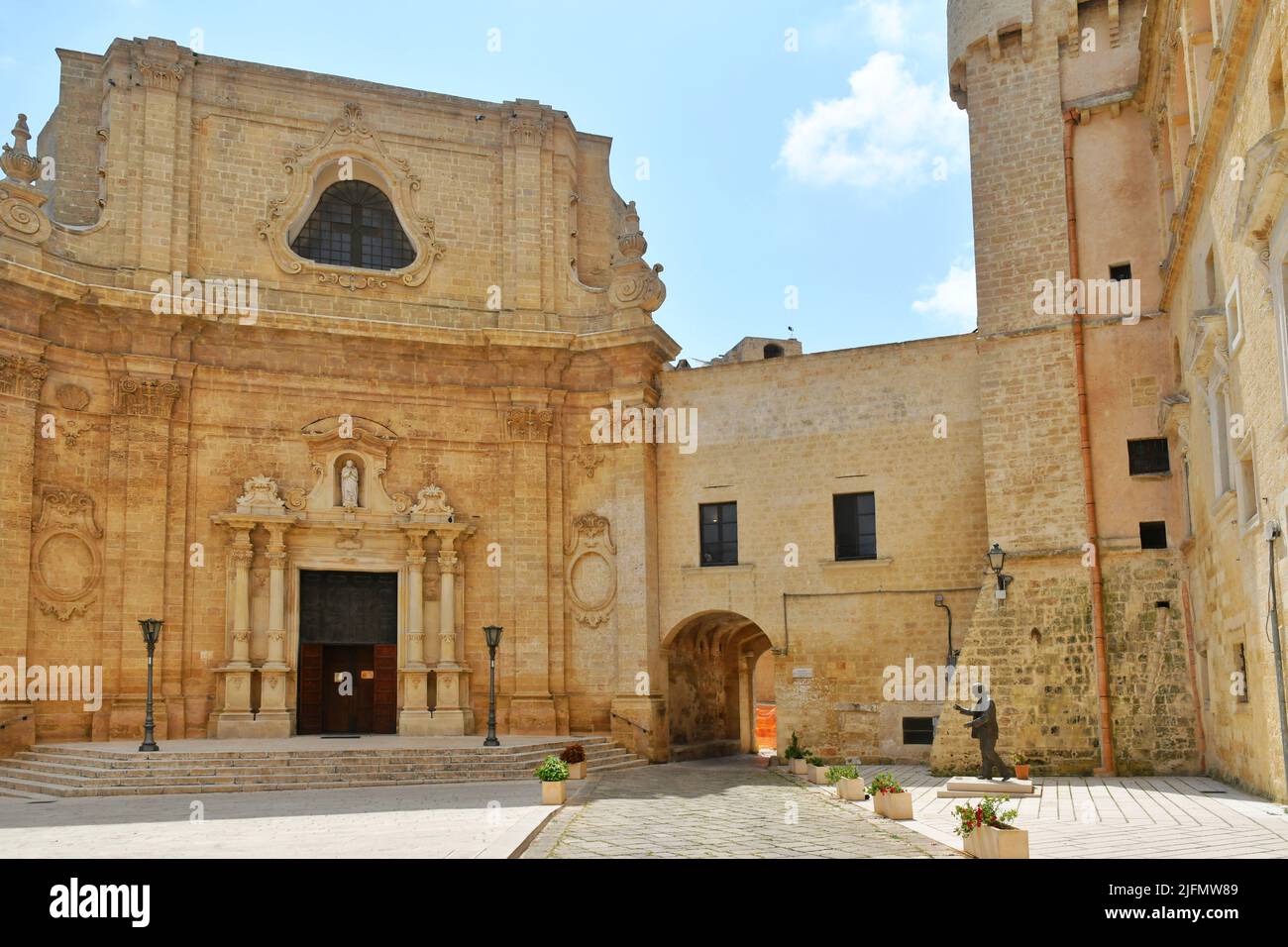 The town square in the historic center of Tricase, a medieval village ...