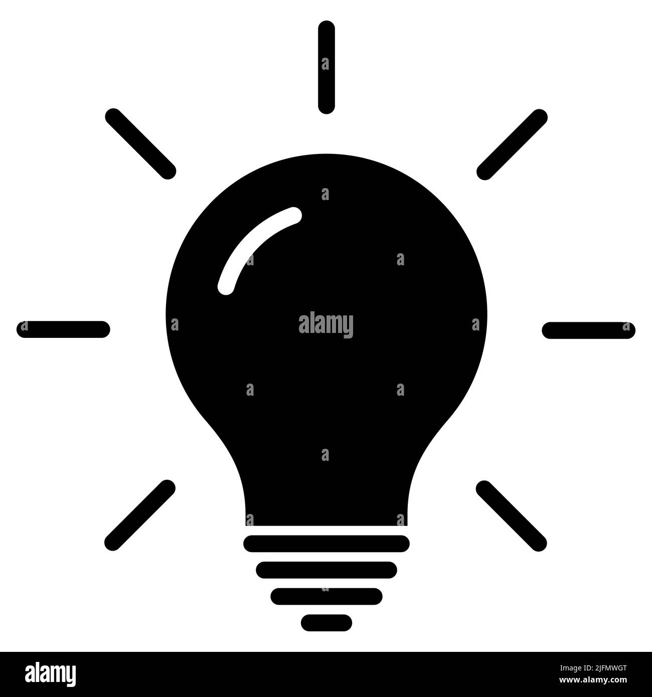 Light bulb icon with rays. Symbol for your website design, logo, app ...