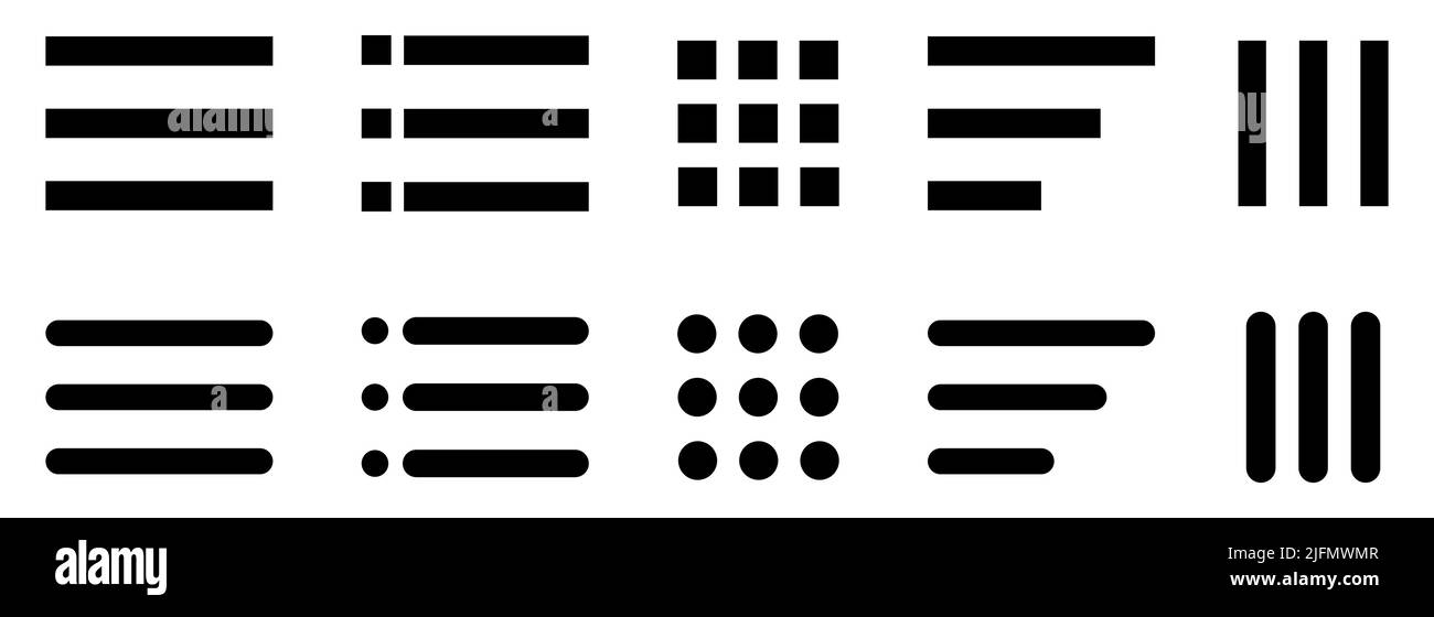 Set of Hamburger Menu Icon. Vector Illustration Stock Vector Image ...