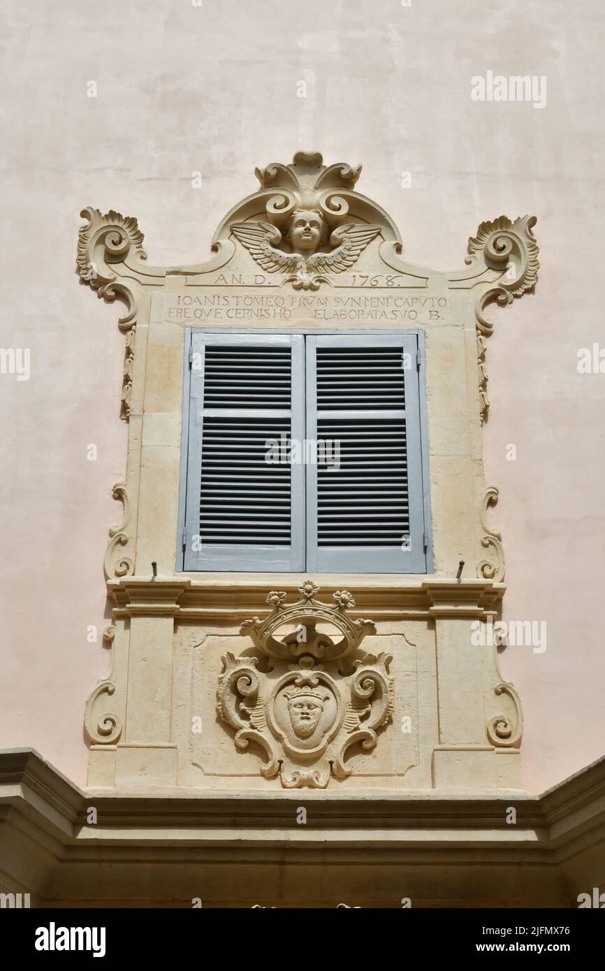 The window of an ancient house the historic center of Tricase, a ...