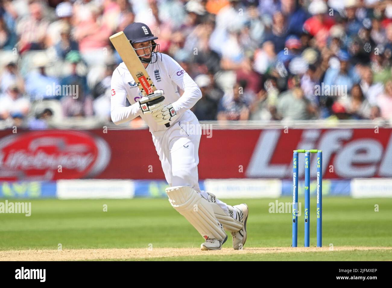 Zak Crawley of England hits a four (4 Stock Photo - Alamy
