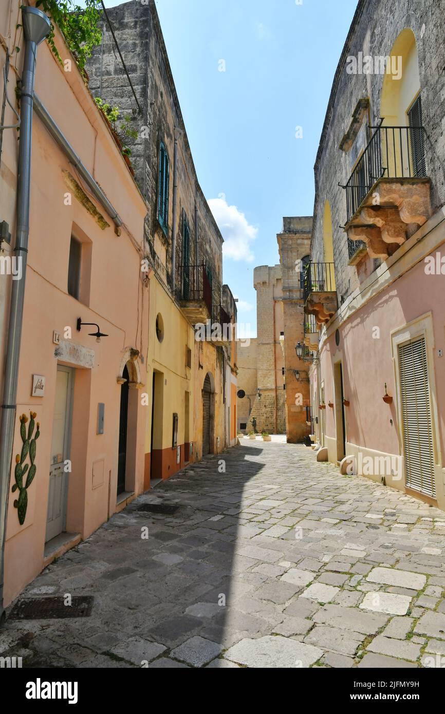 A street in the historic center of Tricase, a medieval town in the ...