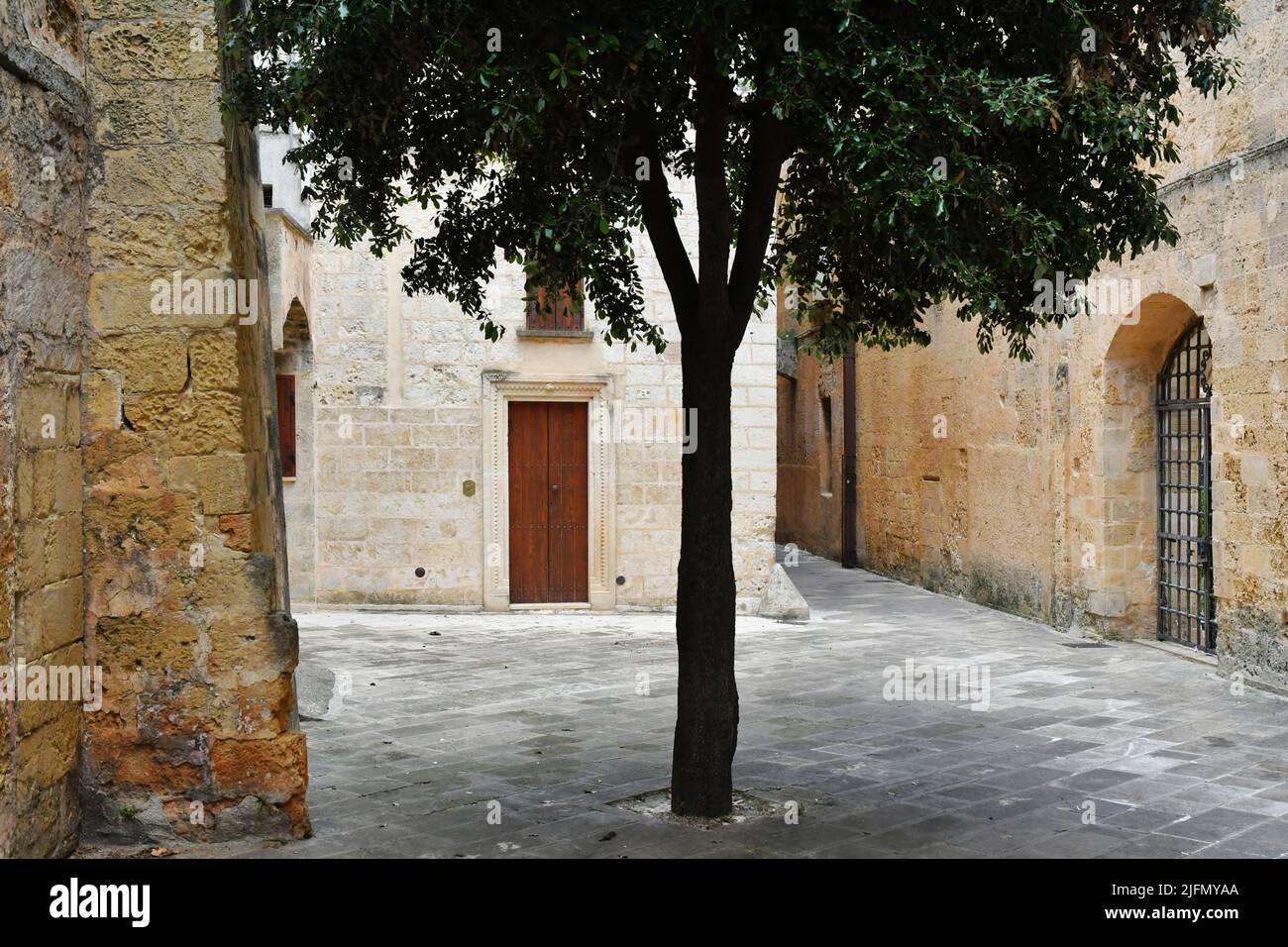 A street in the historic center of Tricase, a medieval town in the ...