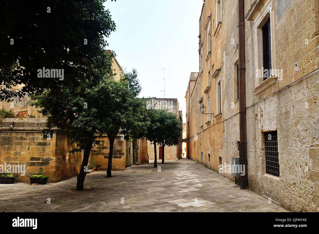 A street in the historic center of Tricase, a medieval town in the ...