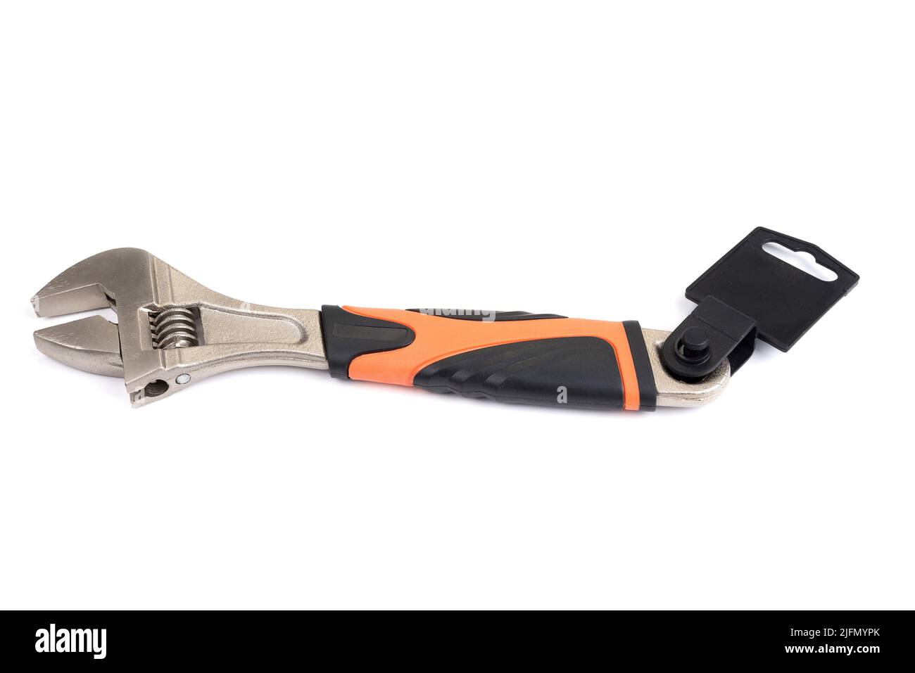 Adjustable wrench key on a white background Stock Photo - Alamy