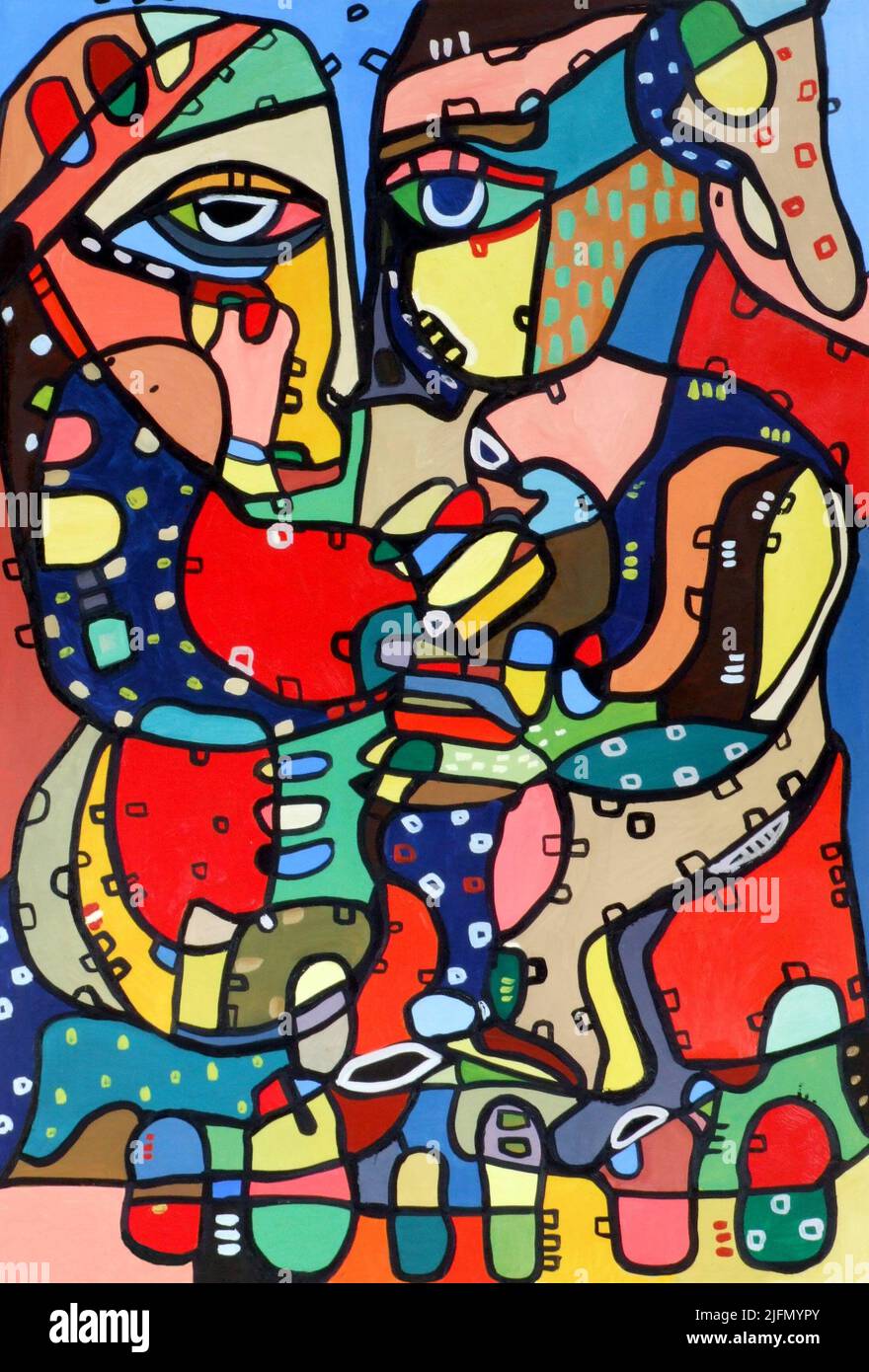 An Abstract colorful background of human shapes Stock Photo - Alamy