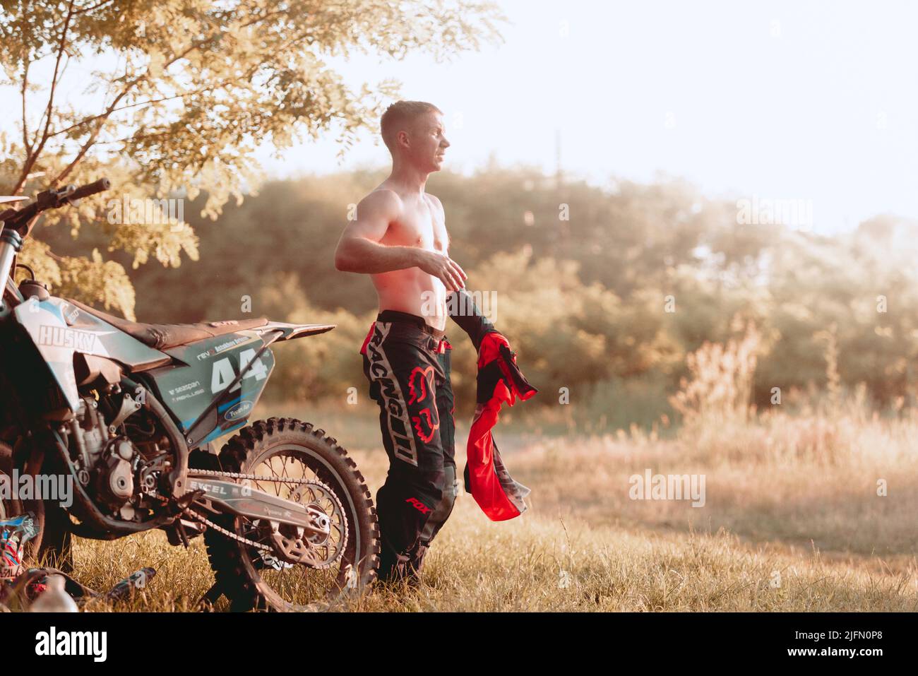 Young man motocross rider hi-res stock photography and images - Alamy