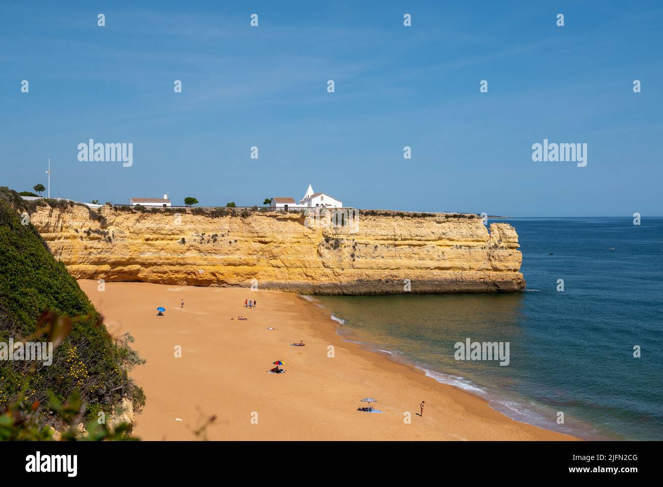 Chapel Praia de Nossa Senhora da Rocha in Porches, Algarve on Portugal ...