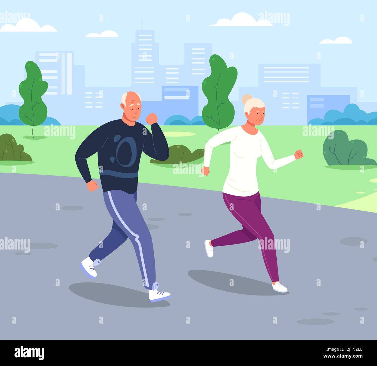 Older woman in marathon Stock Vector Images - Alamy