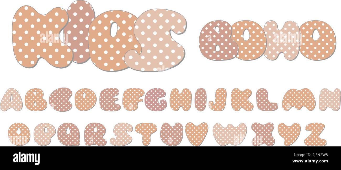 Polka Dot Alphabet Bubble Letters
