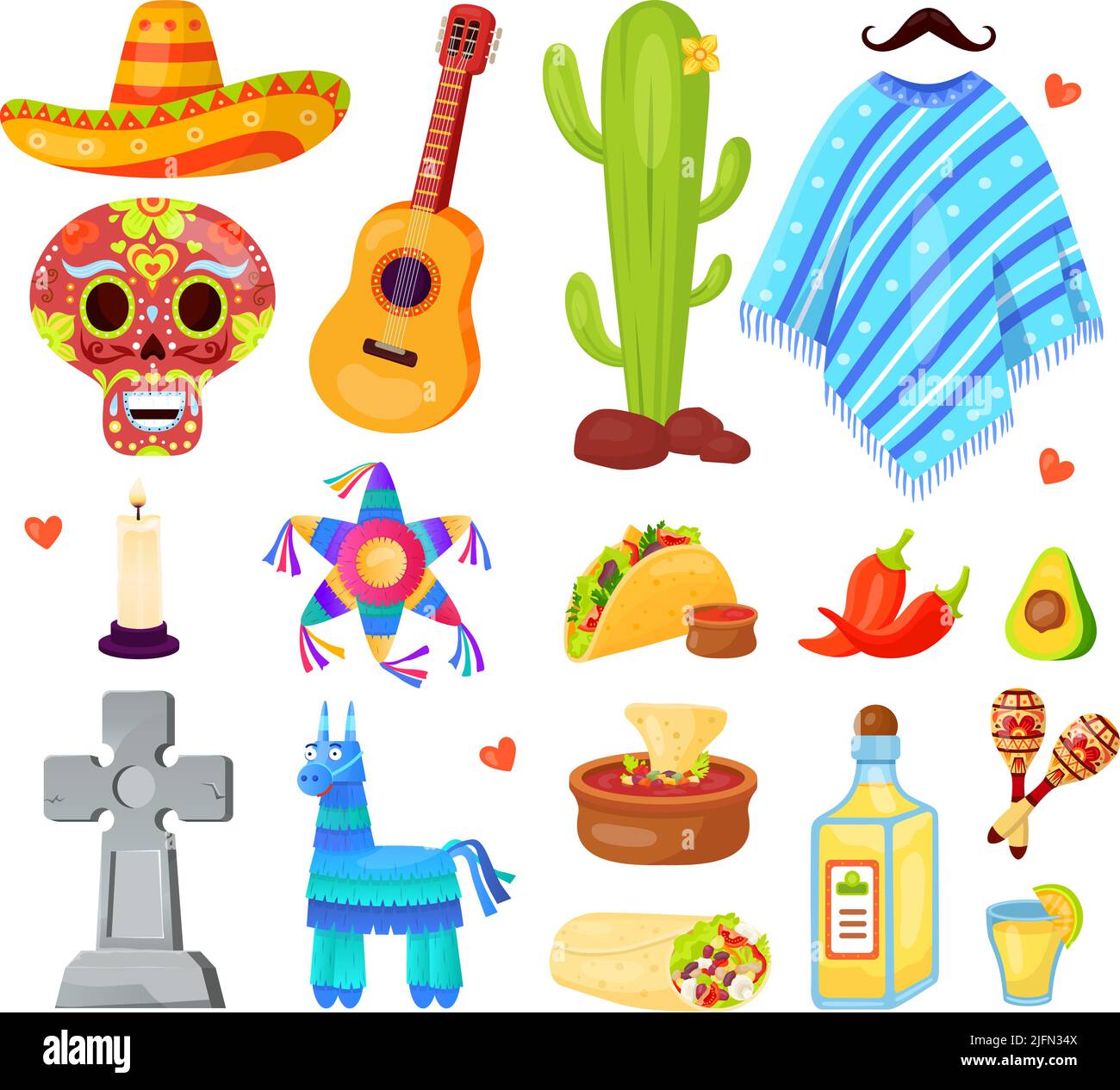 Mexican carnival elements. Mexico holiday fiesta party, cinco de mayo ...
