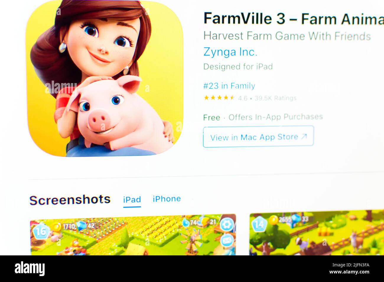 Farmville 3 games - Editorial only Stock Photo - Alamy