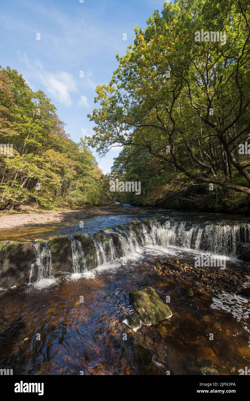 Horseshoe Falls on the Afon Nedd, Ystradfellte, Brecon Beacons National ...