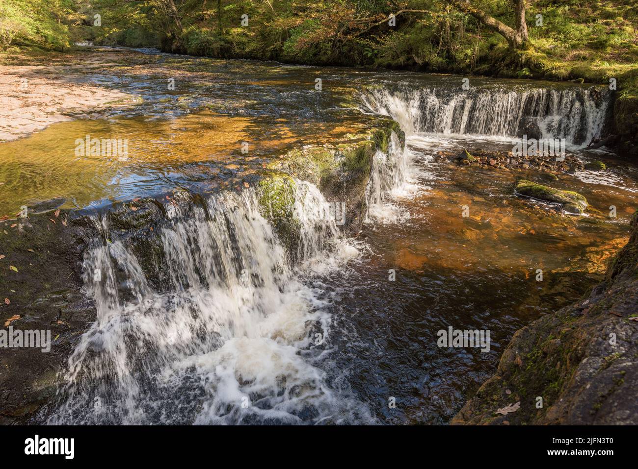 Horseshoe Falls on the Afon Nedd, Ystradfellte, Brecon Beacons National ...