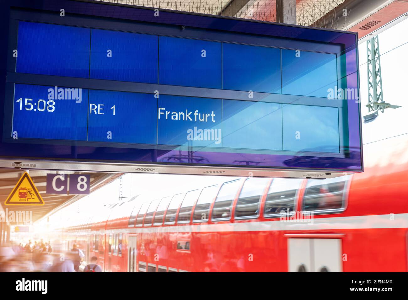 Close-up sign data information timetable digital display board against ...