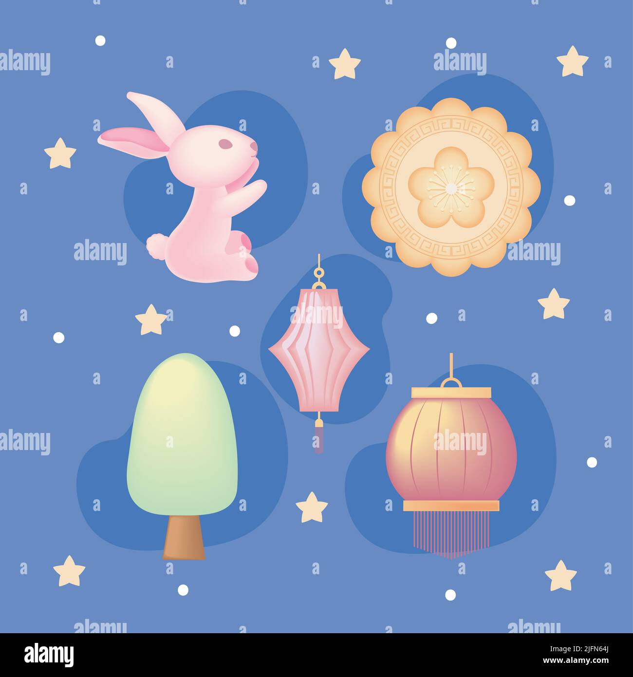 set of chinese moon festival Stock Vector Image & Art - Alamy
