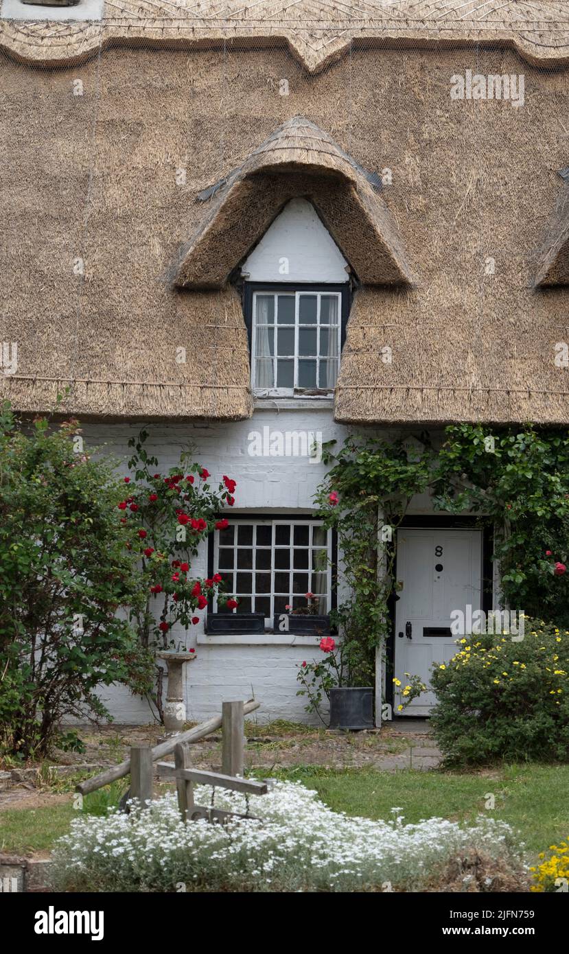 Beautiful thatched roof cottage in Cambribge,England Stock Photo - Alamy