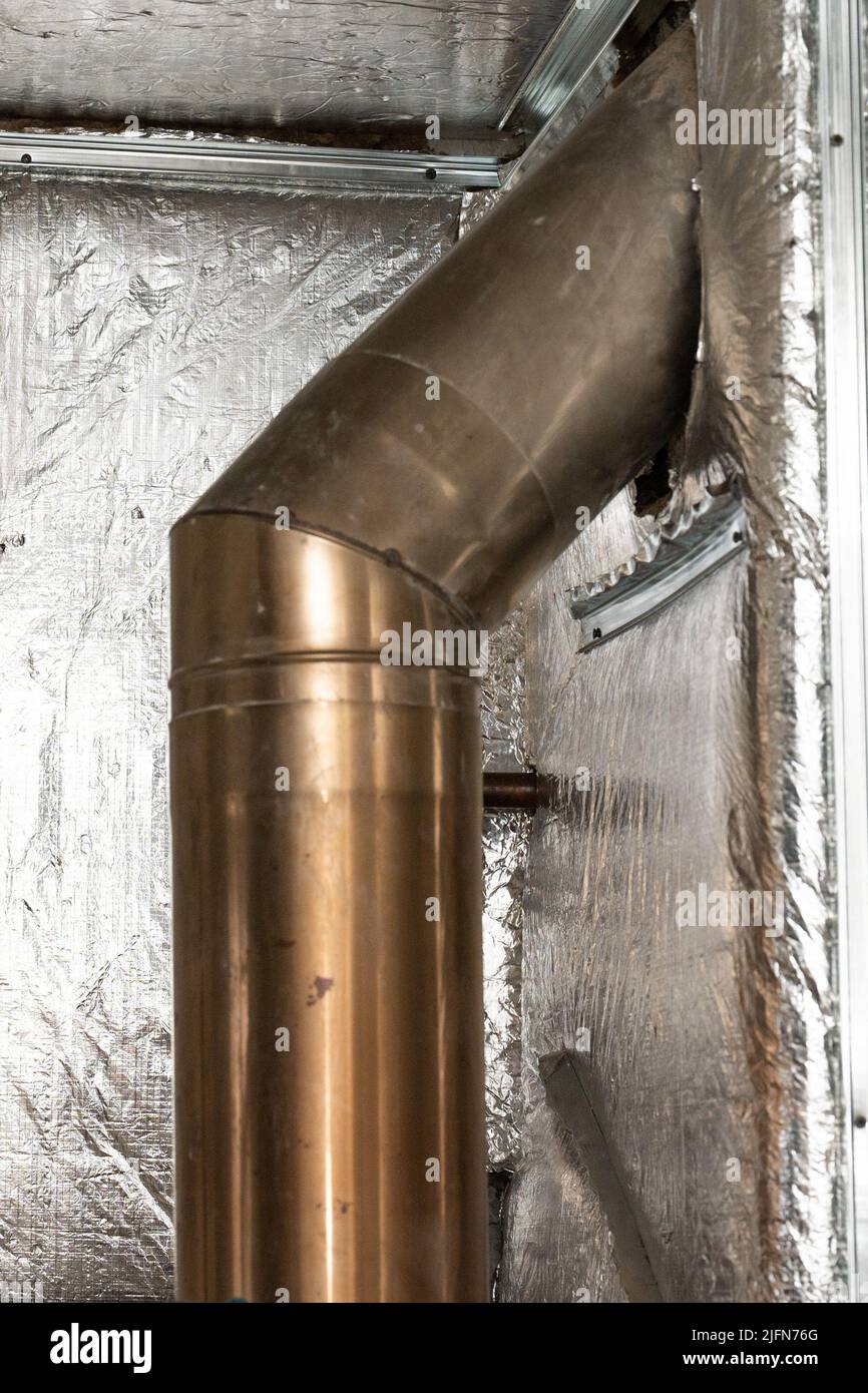 thermal protection with mineral wool with foil, chimney from the ...