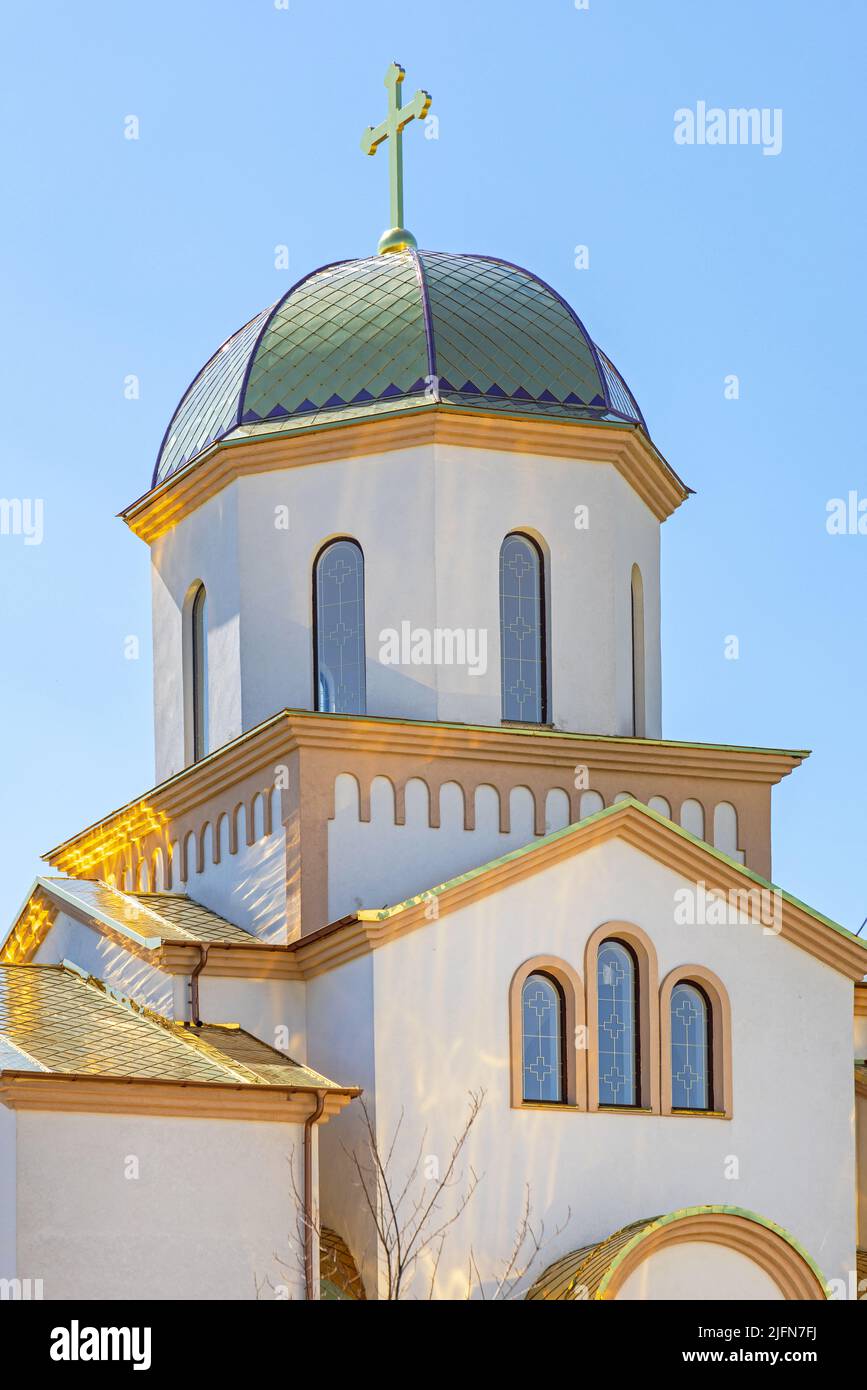 Golden Cross at Orthodox Christian Church Building Dome Sunny Day Stock ...