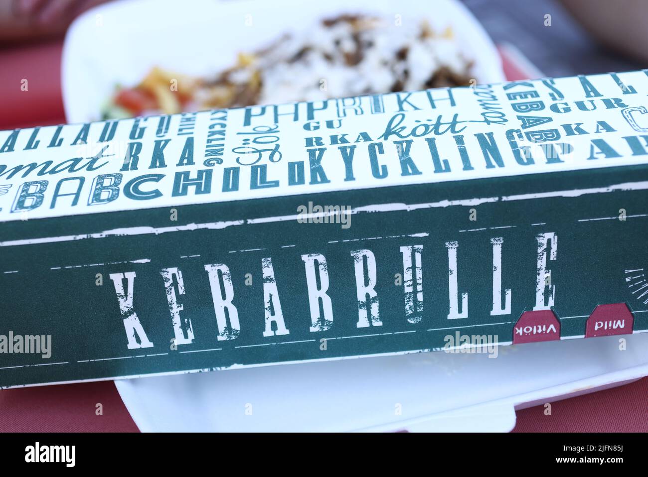 Kebab from a pizzeria. Here a so-called kebab roll (In swedish ...