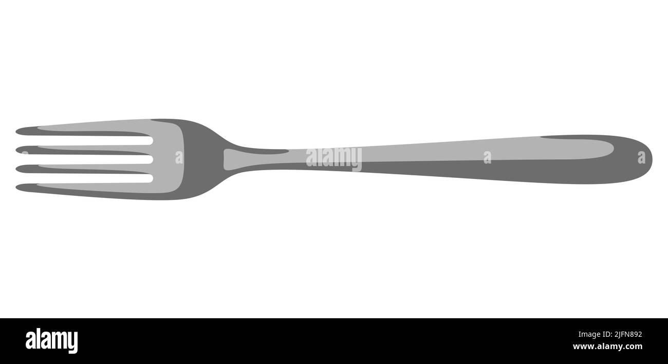 Illustration of steel fork. Stylized kitchen and restaurant utensil ...