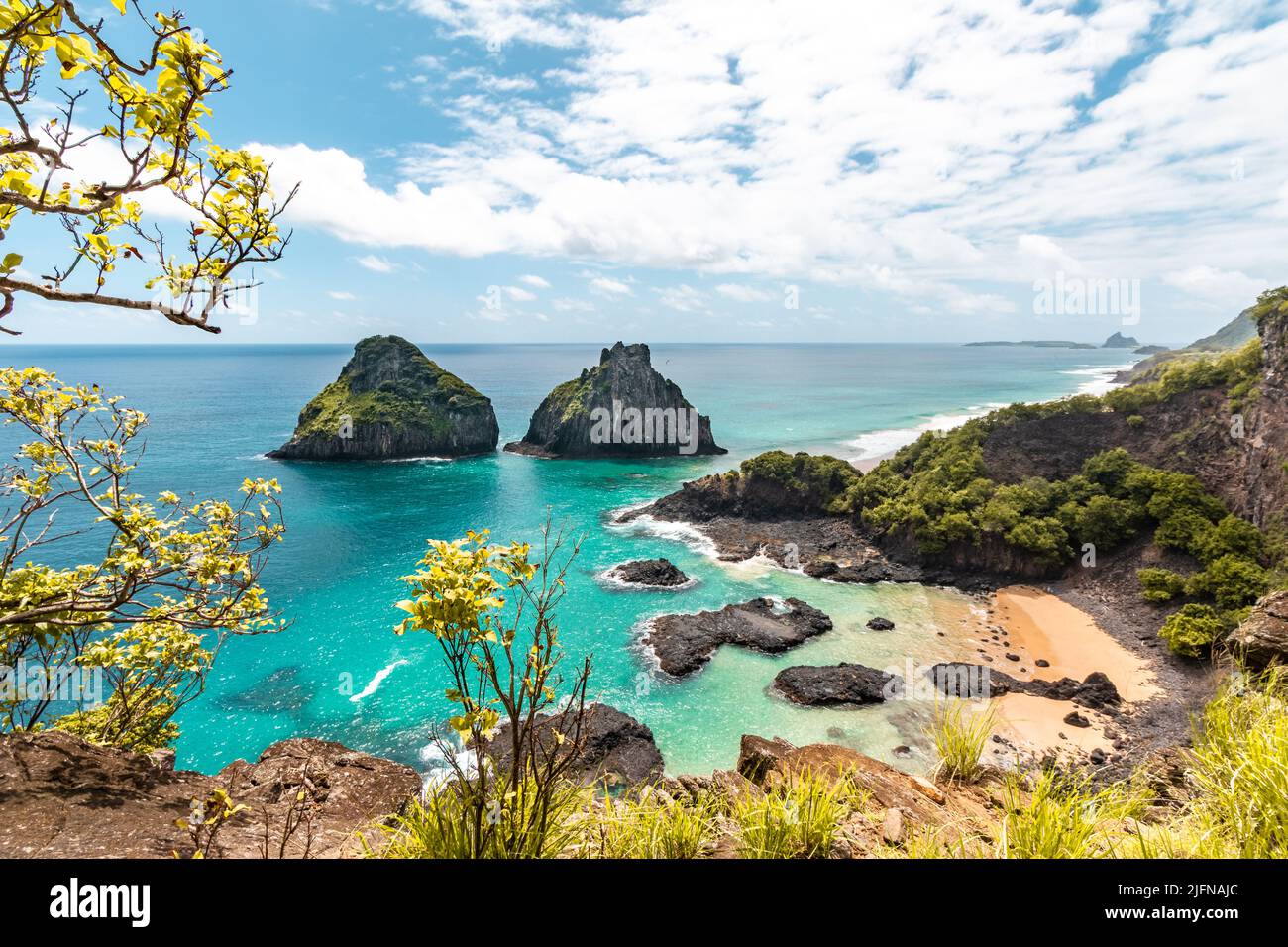 Breathtaking brazilian beach with islands Stock Photo - Alamy