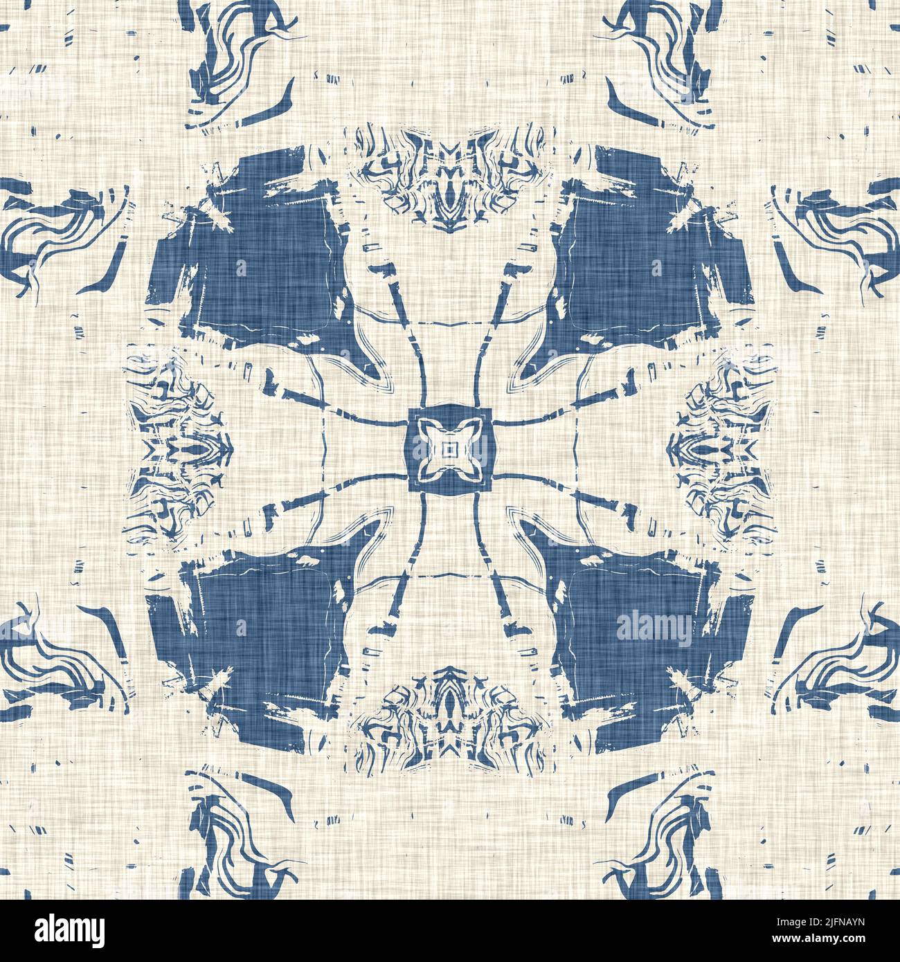 French blue quilt printed fabric pattern for shabby chic home decor ...