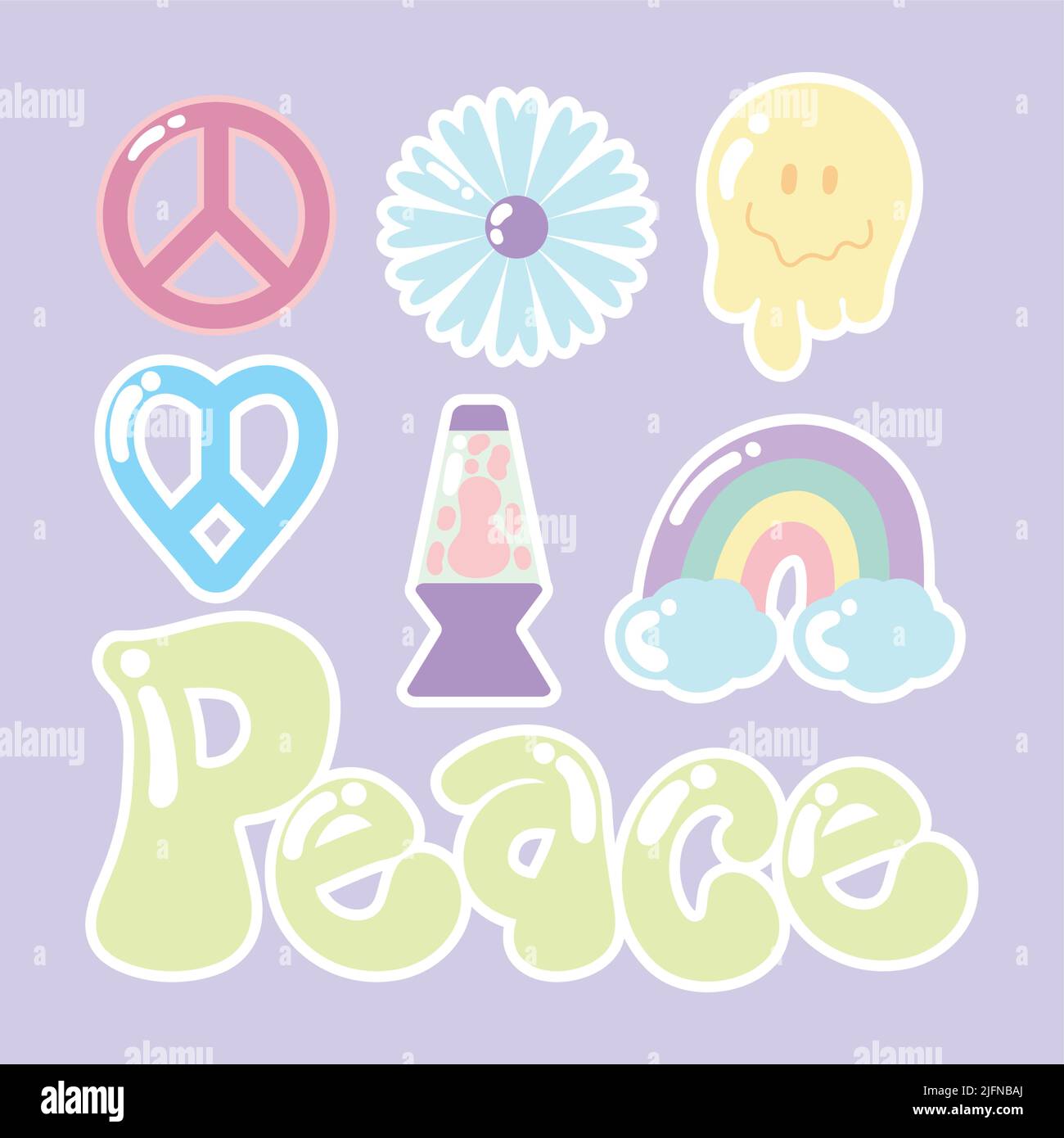 icons stickers hippie peace Stock Vector Image & Art - Alamy