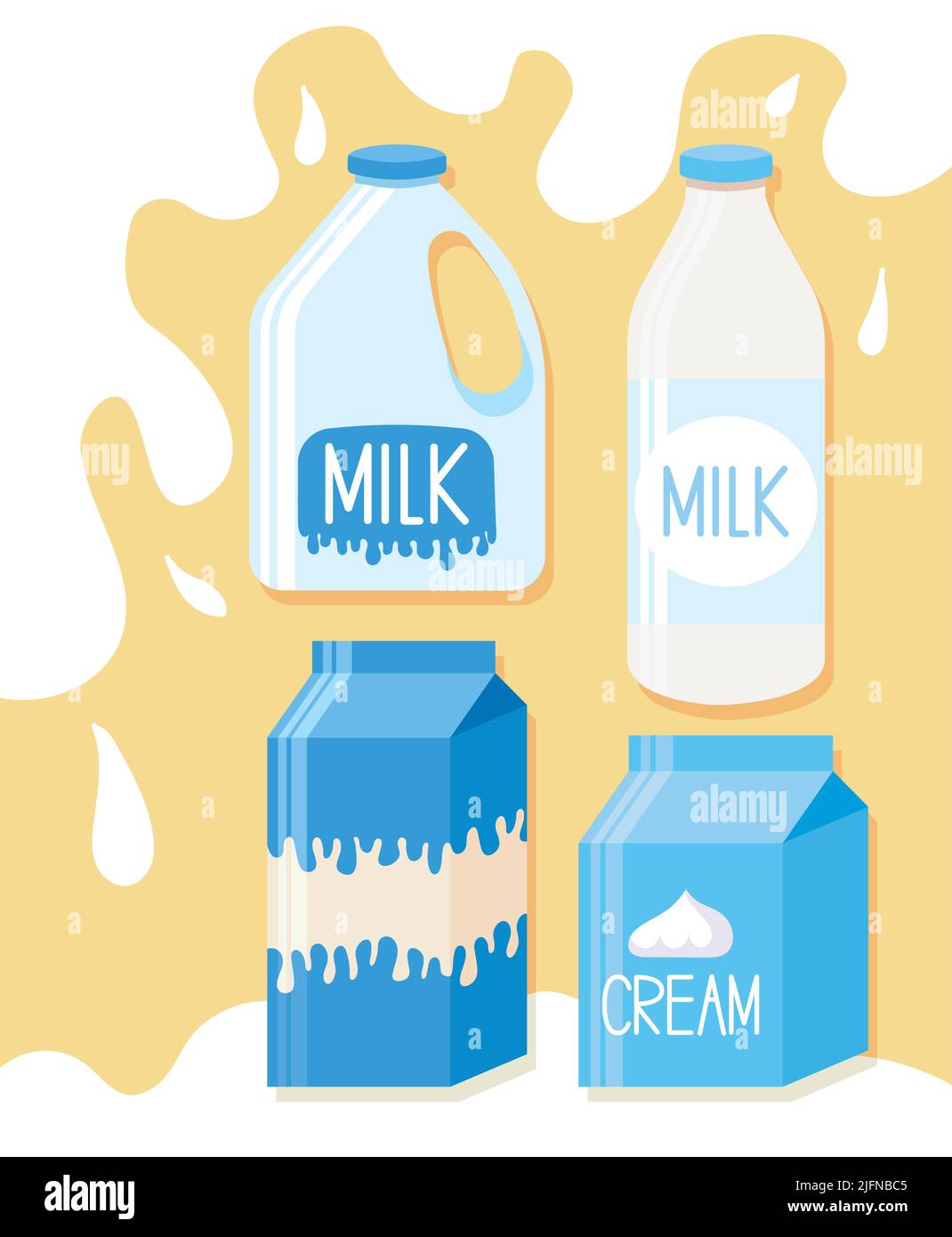 set of milk products Stock Vector Image & Art - Alamy