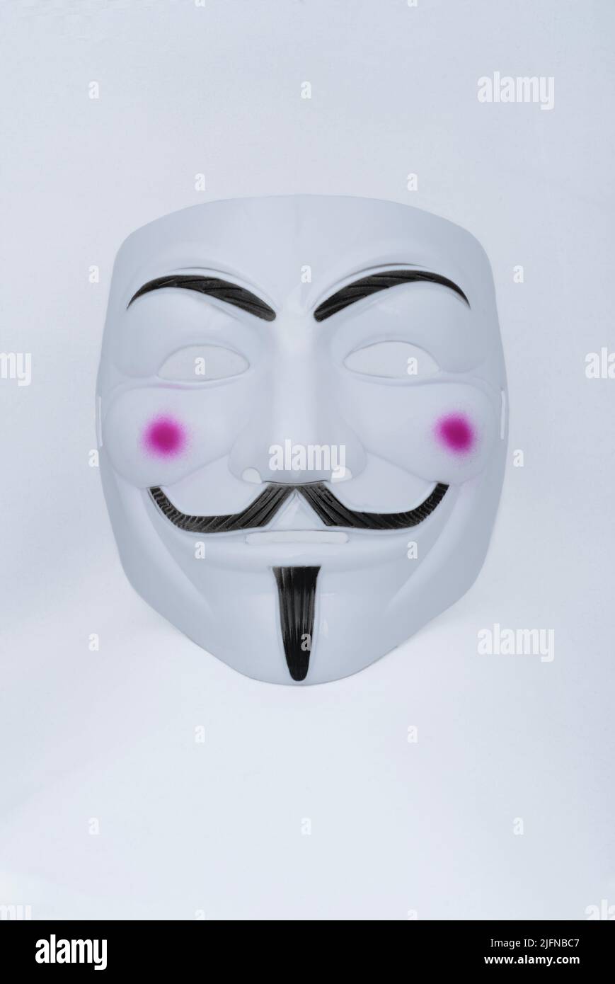 Packshot of Mask. A colorful Vendetta mask, anonymous hacker Stock ...
