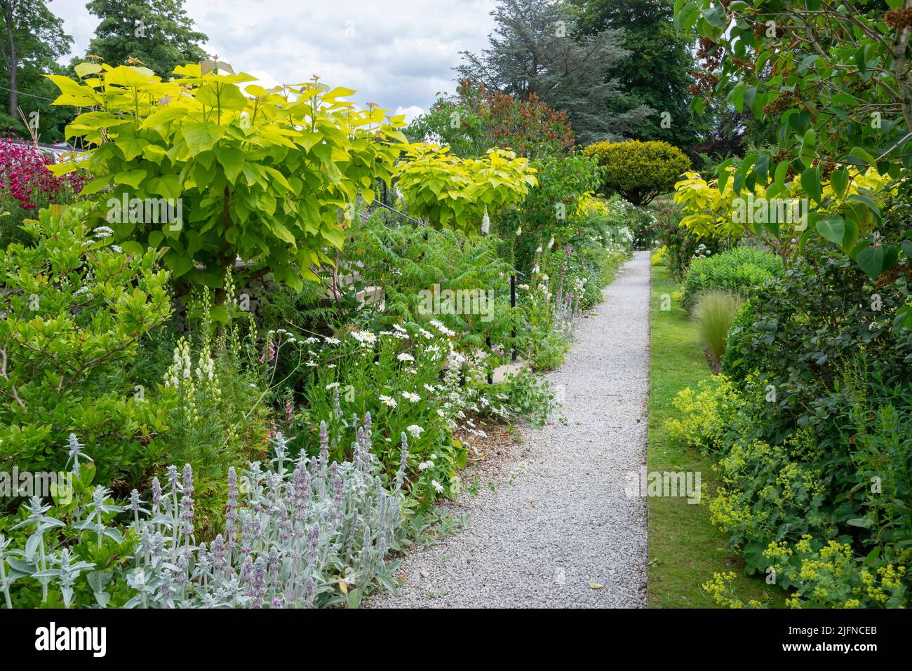 Summer at Thornbridge Hall Gardens near Bakewell in Derbyshire, England ...