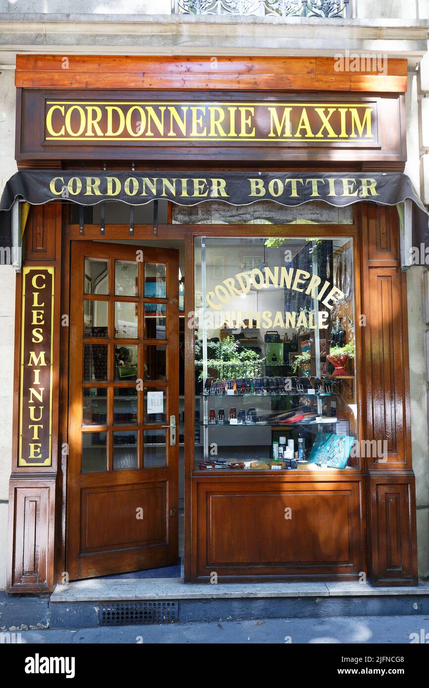 A vintage Artisanal Cobbler shop Maxim located in 18th district of ...