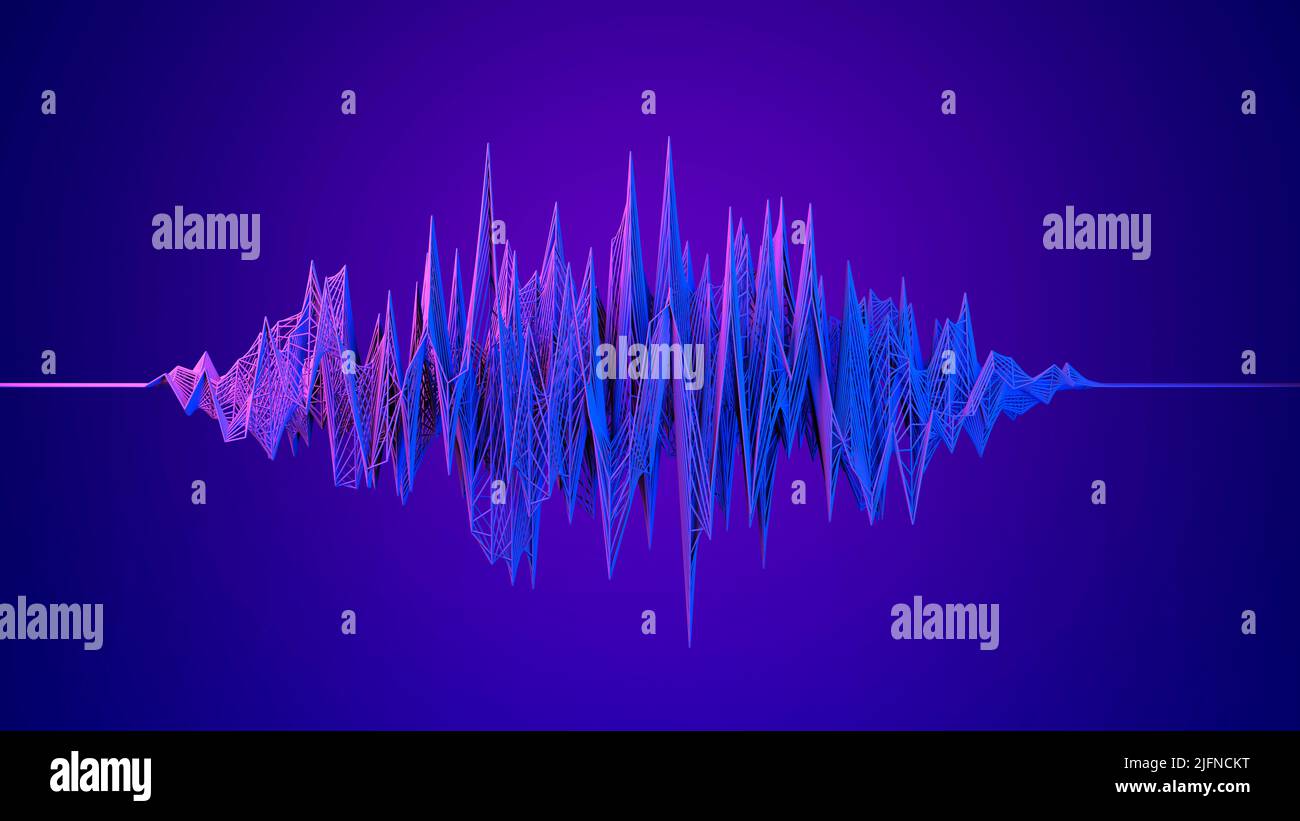 3d abstract sound wave background. Digital technology waveform on empty ...