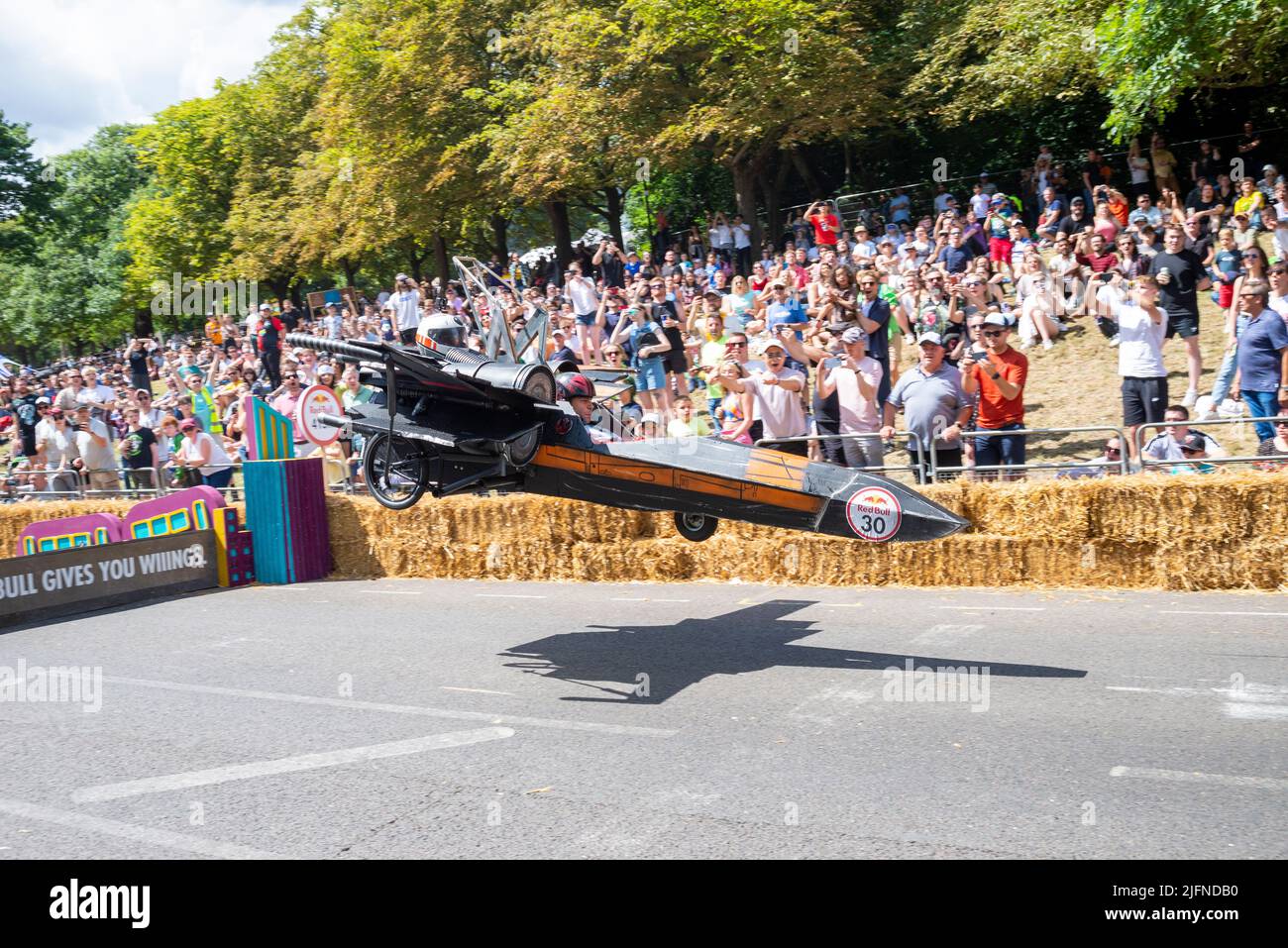 Team The Rebel Alliance kart taking the final jump at the Red Bull ...